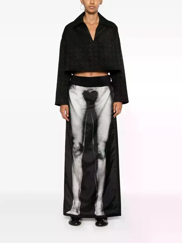 MARINE SERRE Moonogram Jacquard Cropped Top