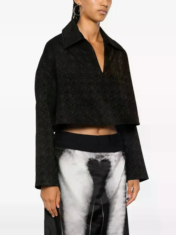 MARINE SERRE Moonogram Jacquard Cropped Top