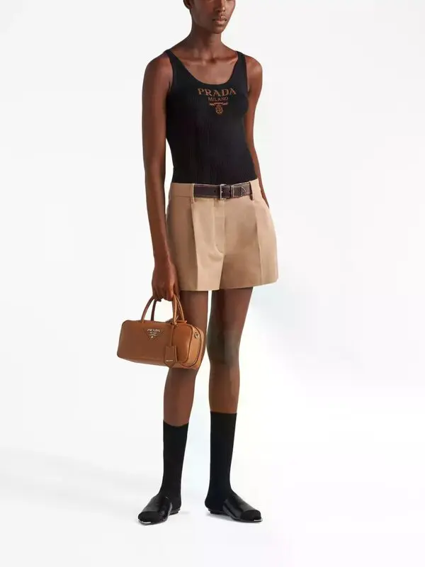 Prada Logo-print Silk Tank Top