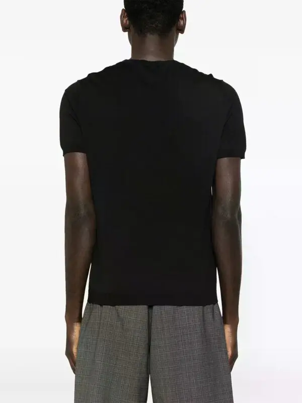KANGRA Fine-ribbed T-shirt - Black