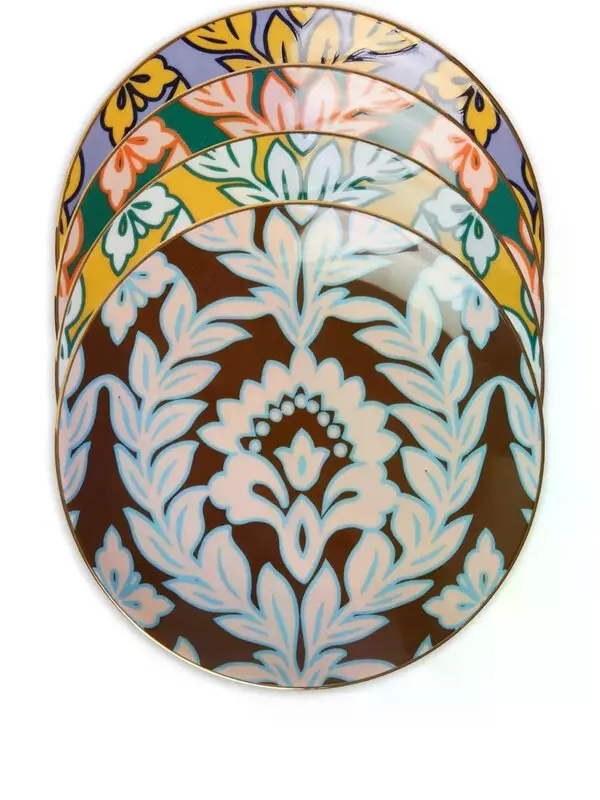 La DoubleJ Mixed Porcelain Side Plates - Multicolour