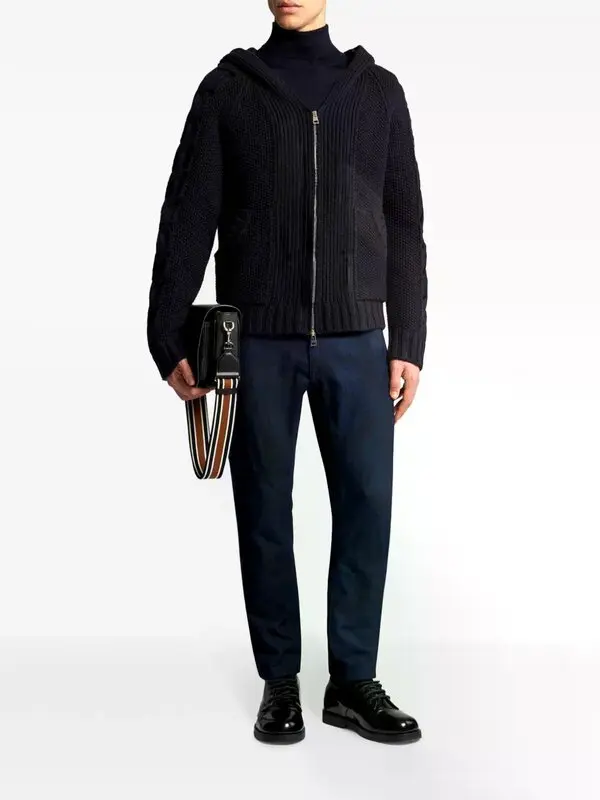 Etro Cable Knit Zip-up Hoodie
