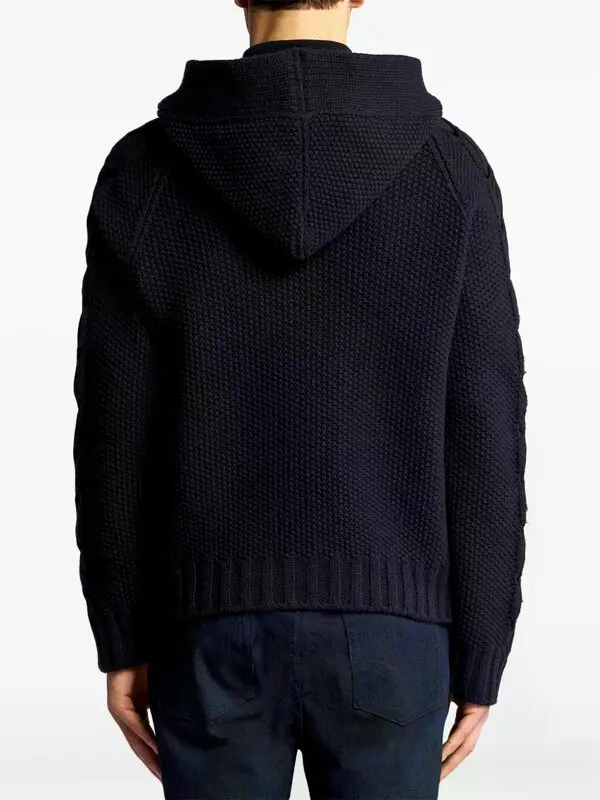 Etro Cable Knit Zip-up Hoodie