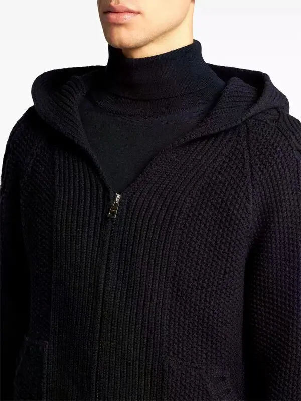 Etro Cable Knit Zip-up Hoodie