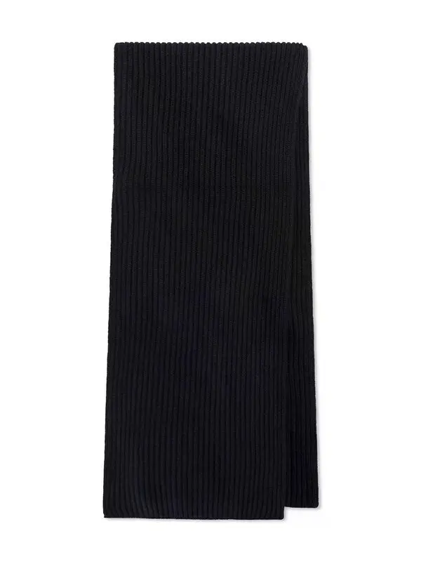 Dolce & Gabbana Logo-patch Wool Scarf - Blue