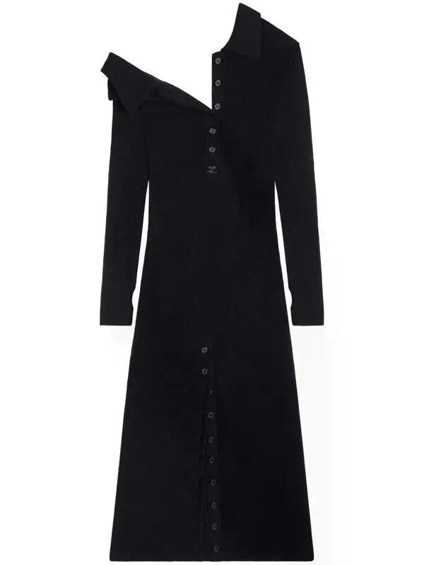 COURREGES Multi-button Midi Dress - Black