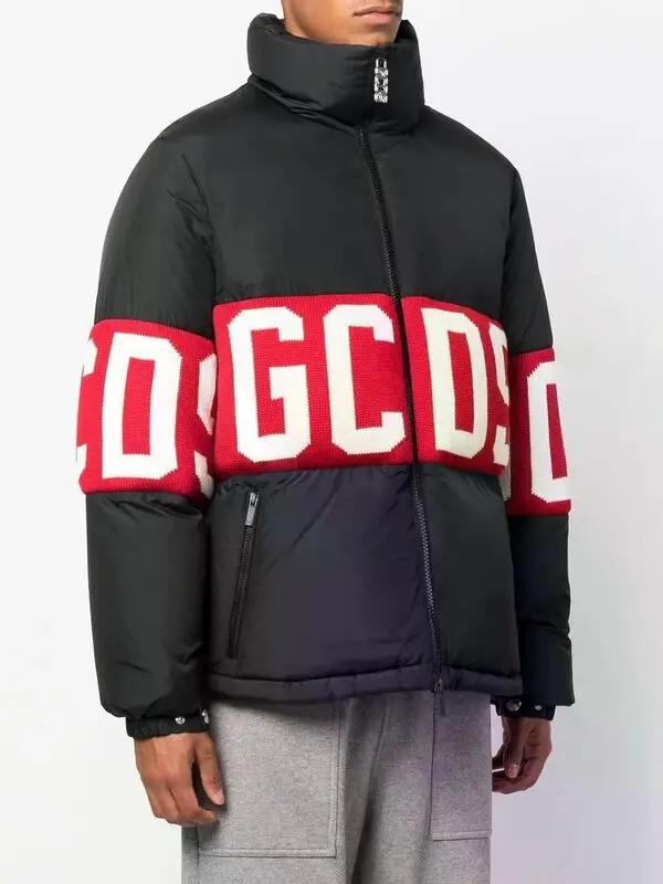 Gcds Logo-knit Padded Jacket