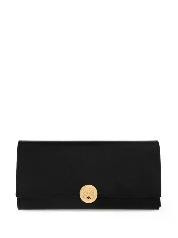 Loewe Logo-plaque Leather Wallet - Black