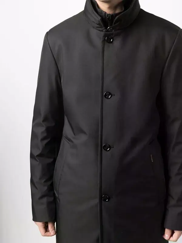MOORER Single-breasted Feather-down Quilted Coat - Black