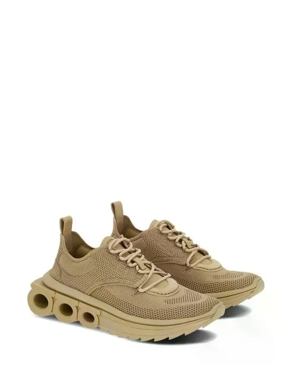 FERRAGAMO Gancini-plaque Low-top Sneakers - Neutrals