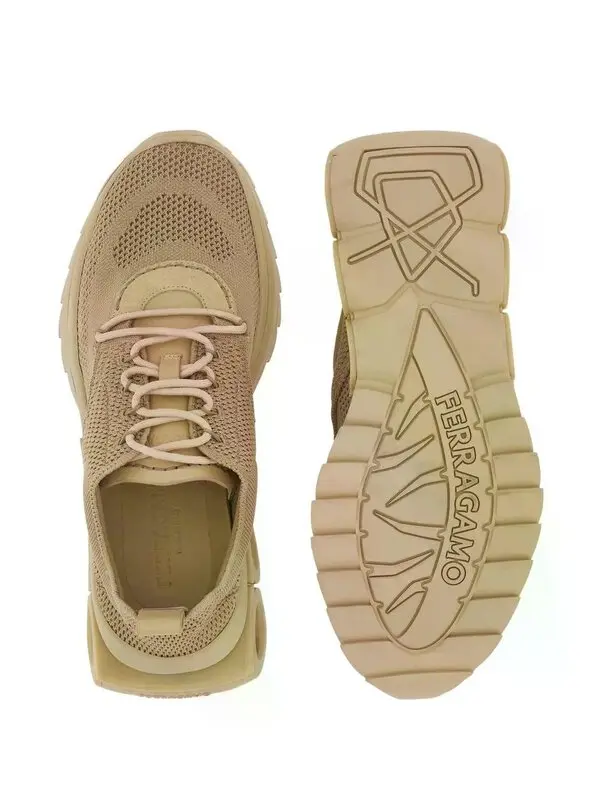 FERRAGAMO Gancini-plaque Low-top Sneakers - Neutrals