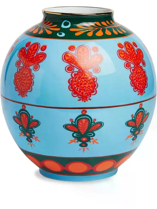 La DoubleJ Bubble Pineapple Azzurro Vase - Blue