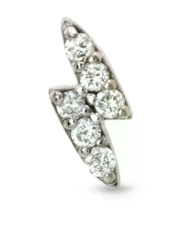LARK & BERRY 14kt White Gold Lightning Strike Diamond Stud Earring - Silver
