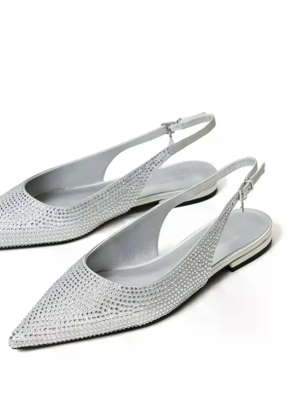 TWINSET Rhinestone-embellished Slingback Ballet Flats