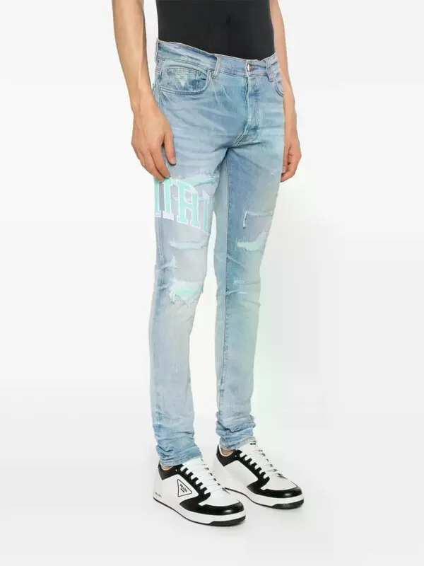 Amiri Varsity Logo Skinny Jeans