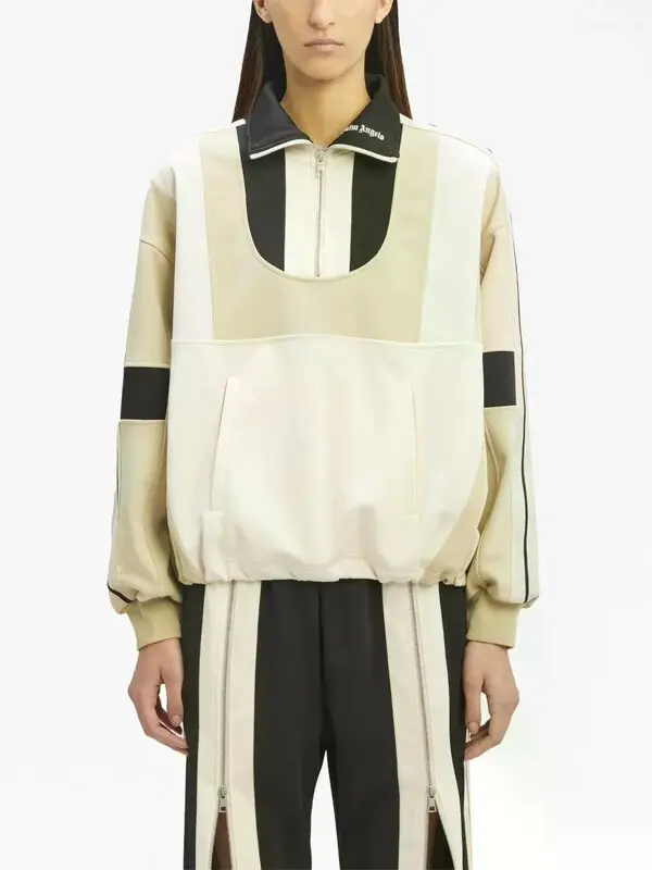 Palm Angels Paneled Half-zip Jacket