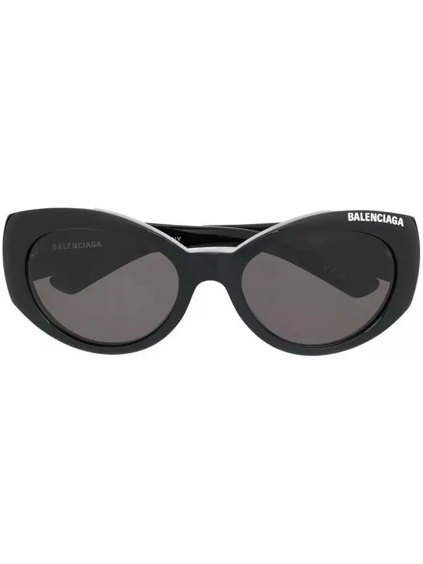 Balenciaga Logo-print Detail Sunglasses - Brown