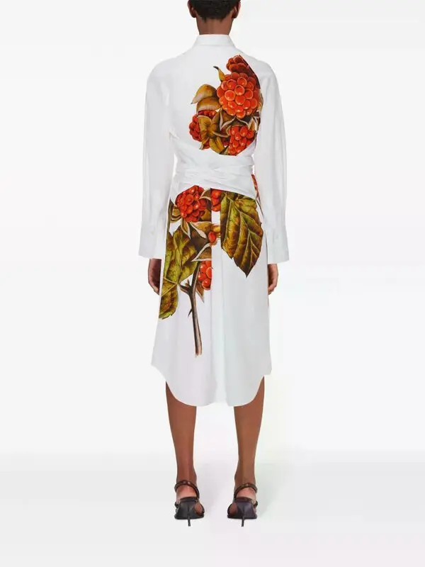 FERRAGAMO Botanical-print Cotton Shirtdress