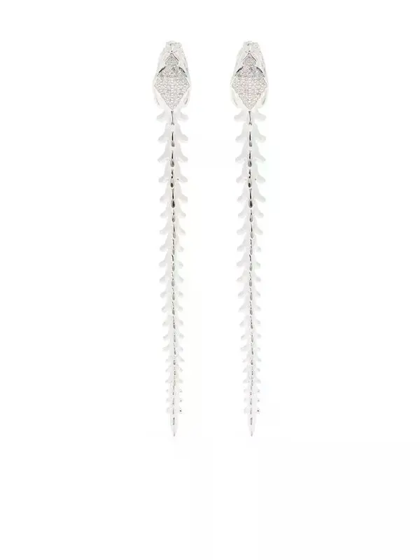 SHAUN LEANE Serpent's Trace Diamond Drop Earrings - Silver