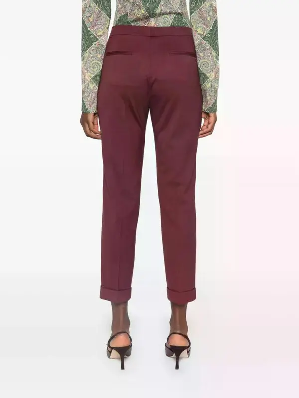 Etro Cropped Wool Trousers - Red