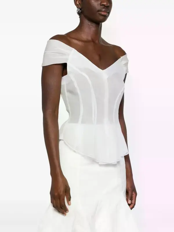 JUDY TURNER Chiffon Top With V-neck And Sleeveless Design