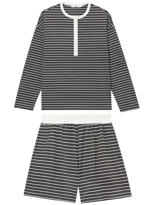B+AB Striped Shorts Set - Grey