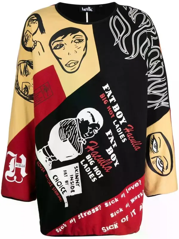 HACULLA. Sick Of It All Cotton Sweatshirt - Black
