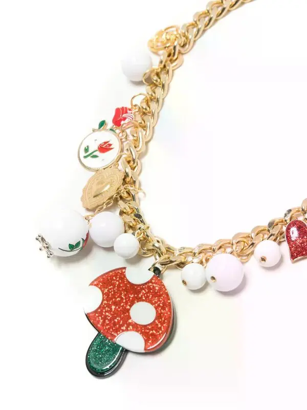 AMIR SLAMA Mushroom And Heart Pendant Necklace
