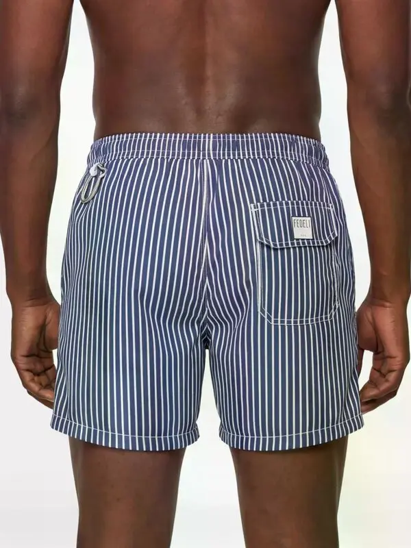 Fedeli Striped Swim Shorts - Blue
