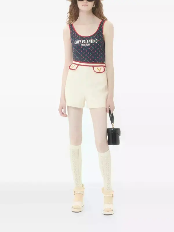Valentino Garavani Cherry Print Swimsuit - Blue