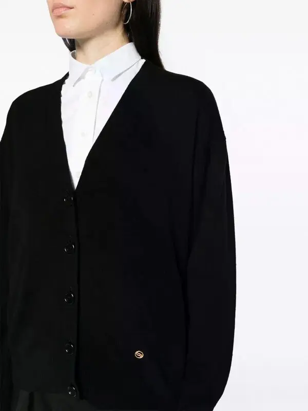 Stella McCartney Logo-embroidered Virgin Wool Cardigan