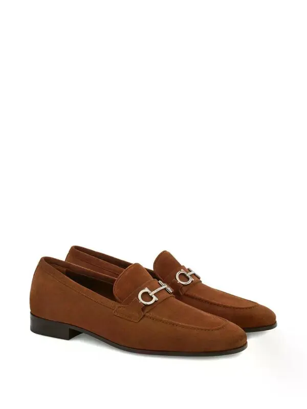 FERRAGAMO Gancini Suede Loafers