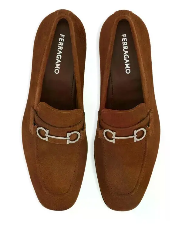 FERRAGAMO Gancini Suede Loafers