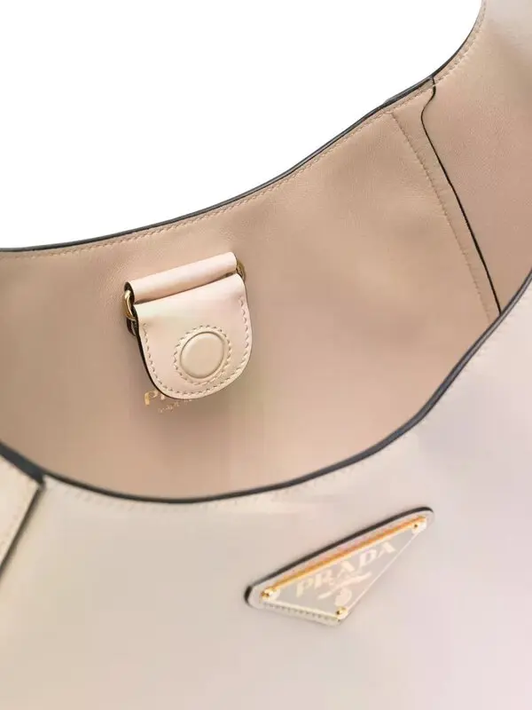 Prada Triangle Logo Shoulder Bag - Neutrals