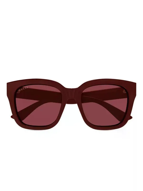 Gucci Interlocking G Square-frame Sunglasses - Red