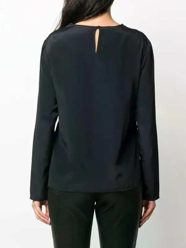 Alberta Ferretti Silk Blend Slogan Print Blouse