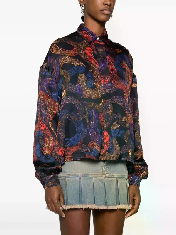 Just Cavalli Apocalypse Snake-print Button-up Shirt