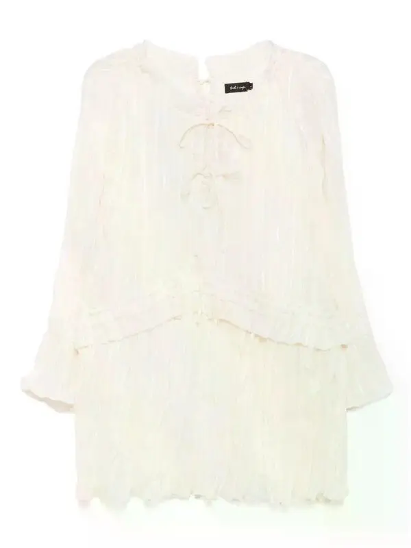 TOUT A COUP Ruffle-detail Midi Dress - Neutrals