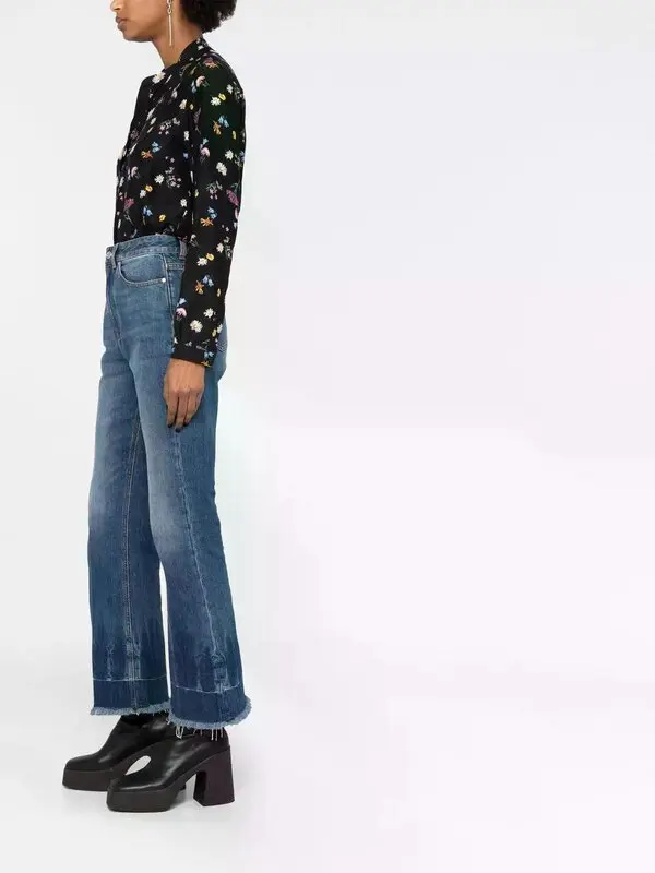 Stella McCartney Frayed-edge Cropped Jeans