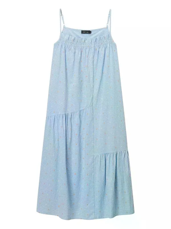 TOUT A COUP Gingham Check Midi Dress - Blue