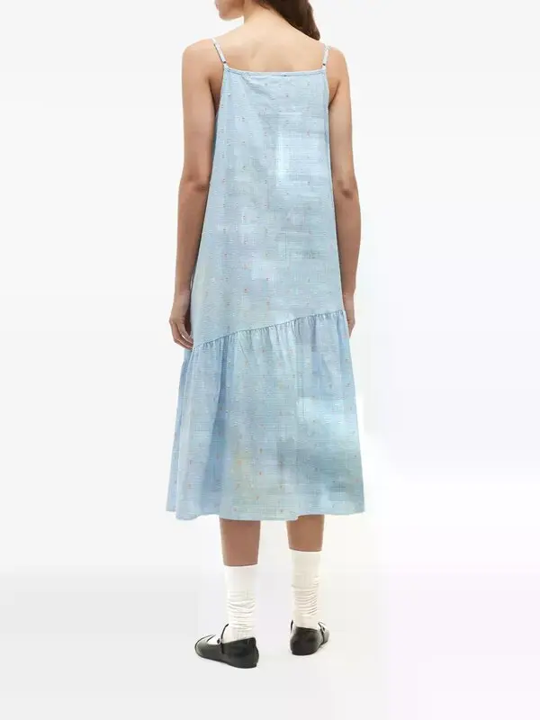 TOUT A COUP Gingham Check Midi Dress - Blue