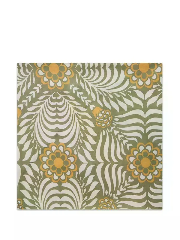 La DoubleJ Tudor-print Linen Tablecloth