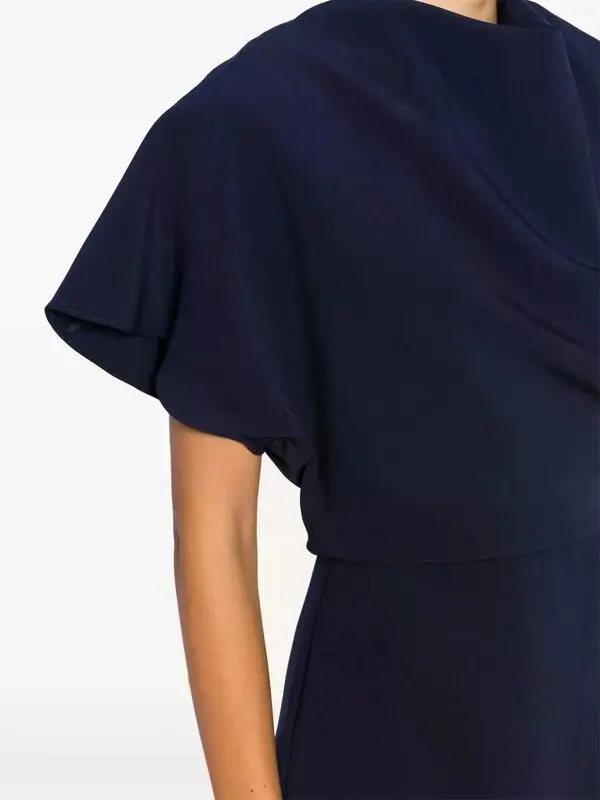 Amsale Draped Detailing Midi Dress - Blue