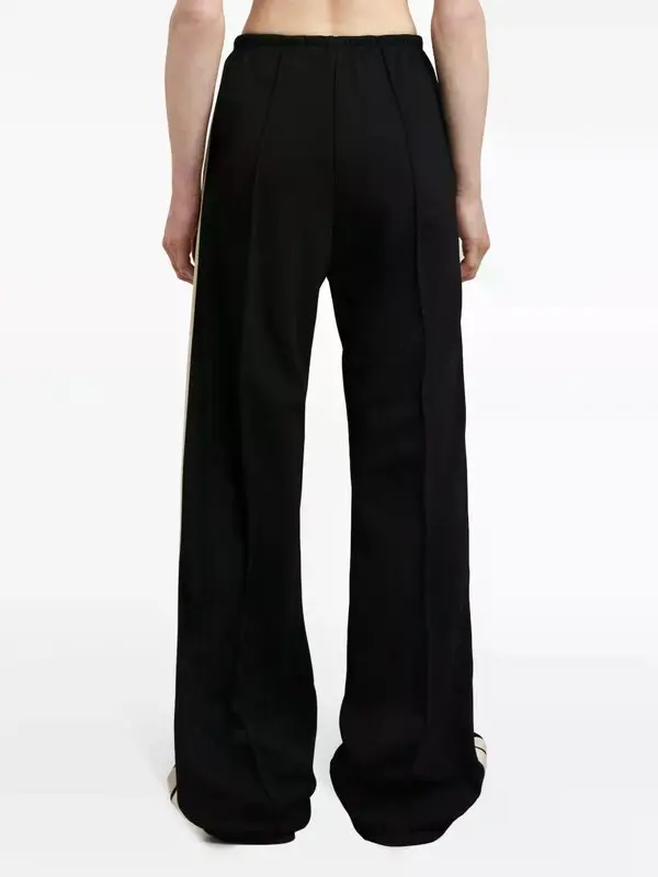Palm Angels Wide Leg Track Pants With Side Stripe Detail - Black