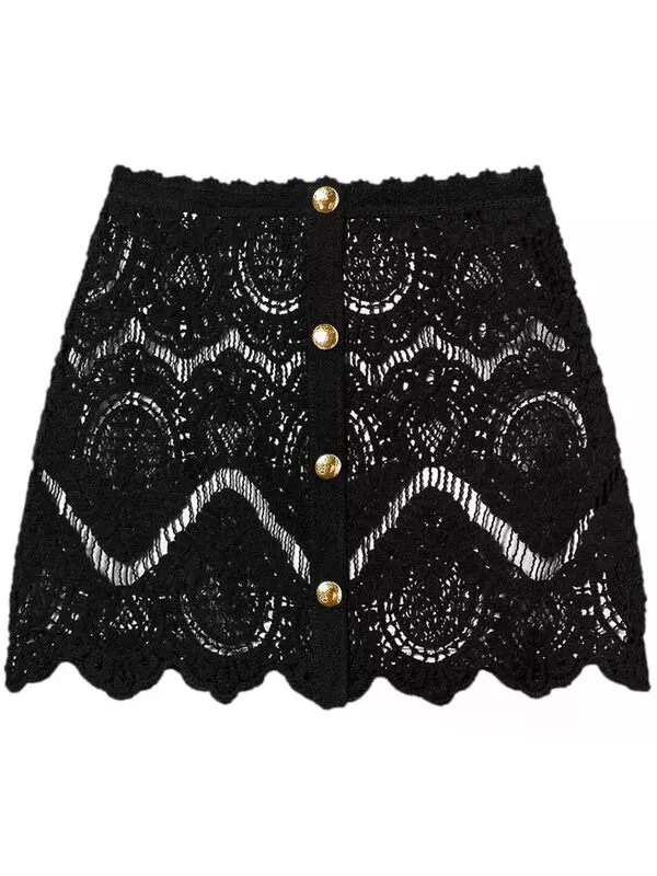 TWINSET Crochet Mini Skirt - Black