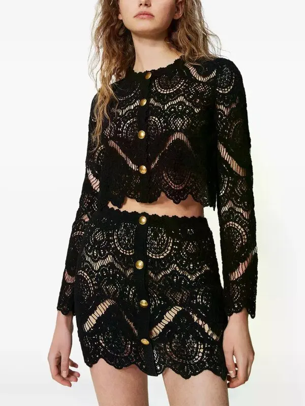 TWINSET Crochet Mini Skirt