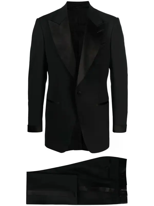 TOM FORD Peak Lapels Single-breasted Suit - Black