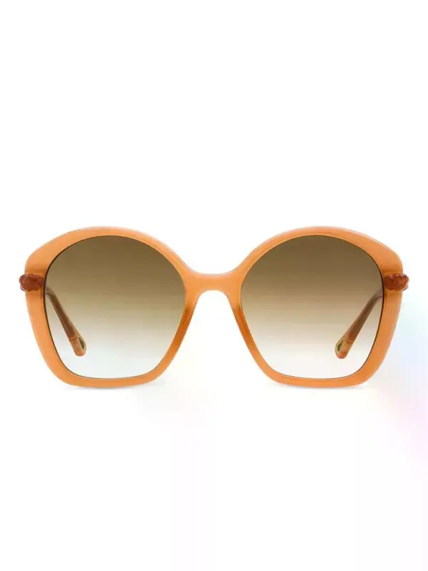 Chloé Braided-detail Oversized Sunglasses - Orange