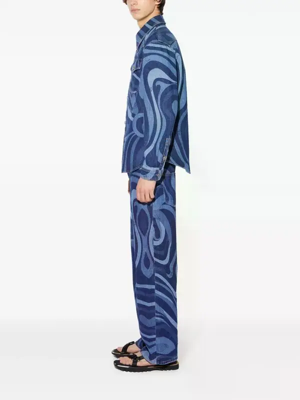 Emilio Pucci Marmo-print Denim Shirt