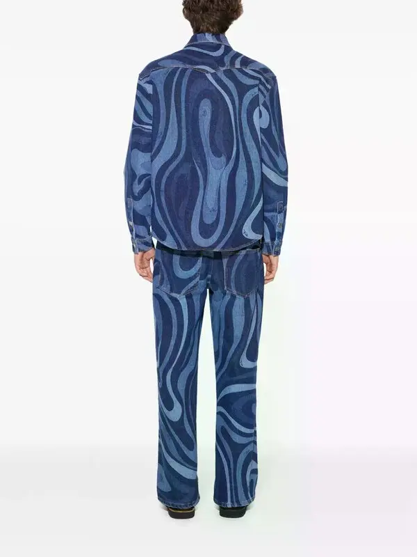 Emilio Pucci Marmo-print Denim Shirt